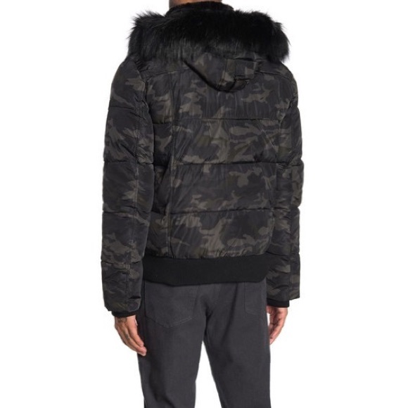 NOIZE Jackets & Coats | Noize Camo Quilted Removable Hoodie Bomber ...